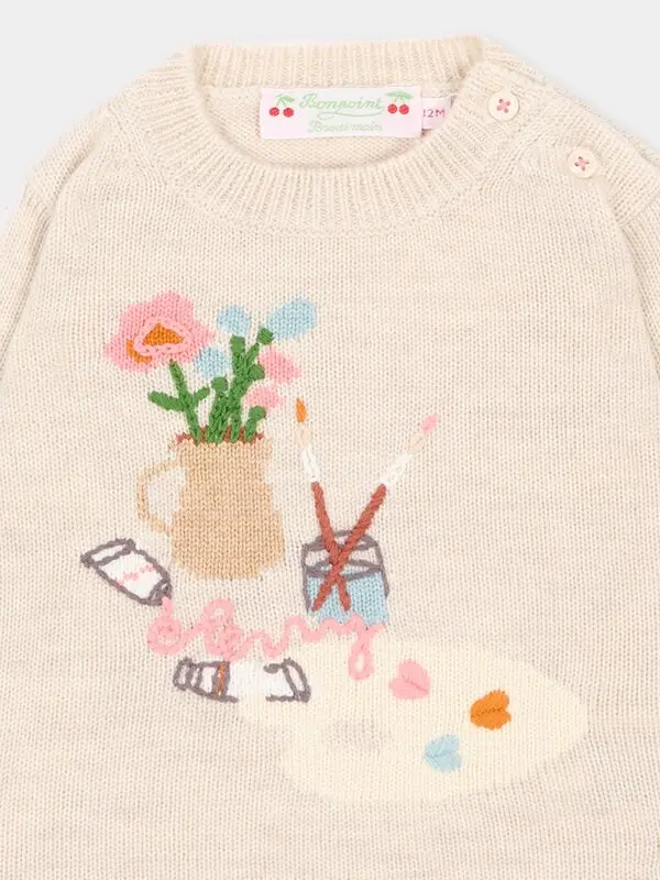 Bonpoint Intarsia-knit Button-fastening Sweater