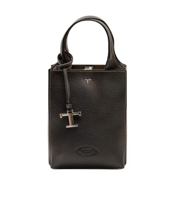 TOD'S T-pendant Logo-detail Handbag - Black