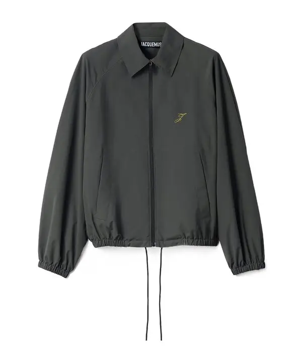 Jacquemus Zip-up Windbreaker Jacket - Dark Gray