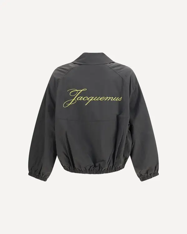 Jacquemus Zip-up Windbreaker Jacket - Dark Gray