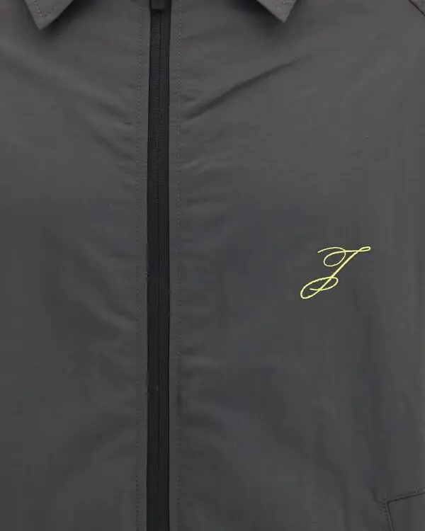 Jacquemus Zip-up Windbreaker Jacket - Dark Gray