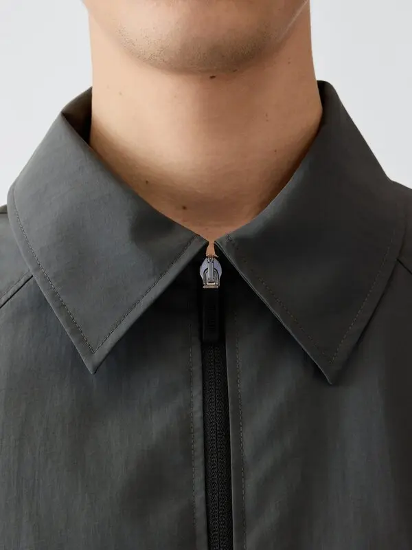 Jacquemus Zip-up Windbreaker Jacket - Dark Gray