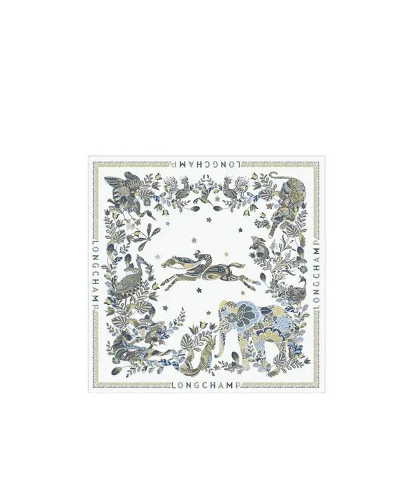 Longchamp Foret Silk Scarf 90 - Lichen