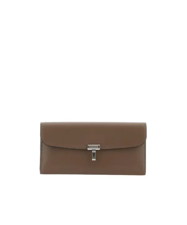 TOTEME T-lock Leather Wallet - Brown