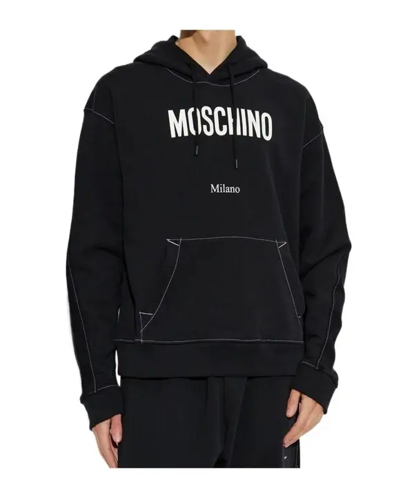Moschino Print Drawstring Hoodie