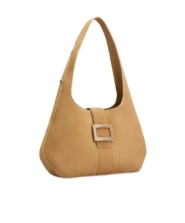ROGER VIVIER Belle Vivier Small Hobo Bag In Suede