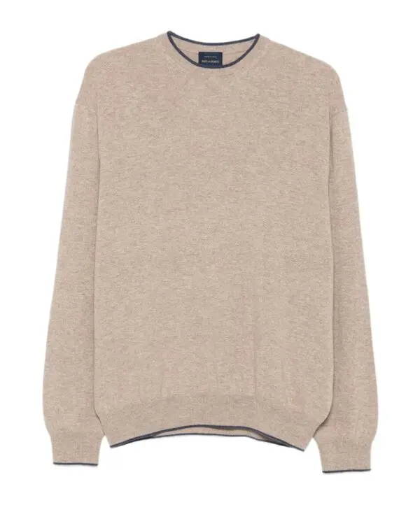 Paul & Shark Long-sleeve Contrast-trim Sweater - Nude