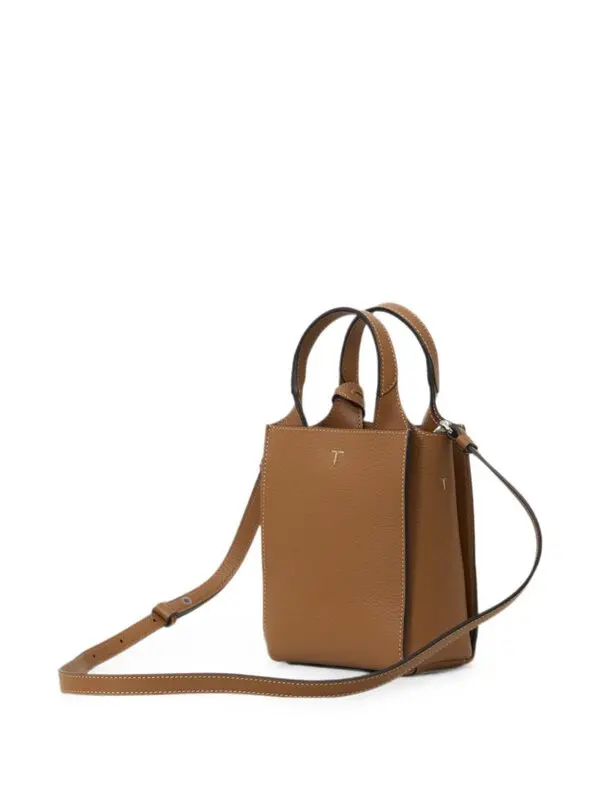 TOD'S T Timeless Charm Leather Tote Bag