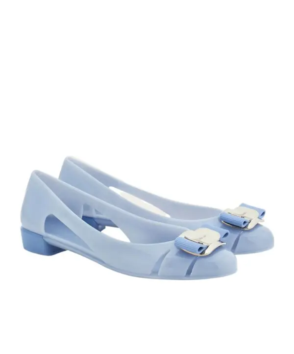 FERRAGAMO Vara Plate Jelly Ballet Flats