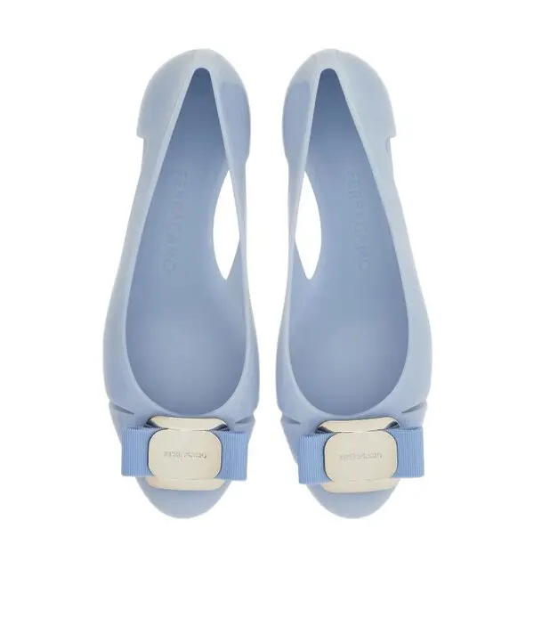 FERRAGAMO Vara Plate Jelly Ballet Flats