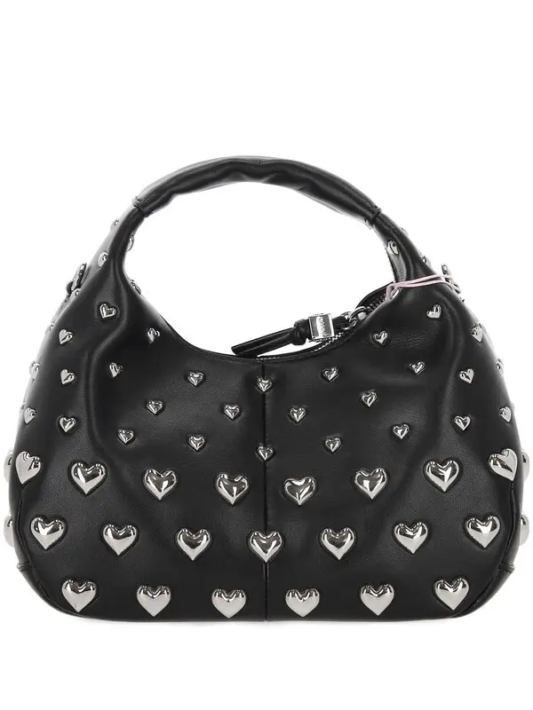 GANNI Mini Hobo Heart Studded Shoulder Bag