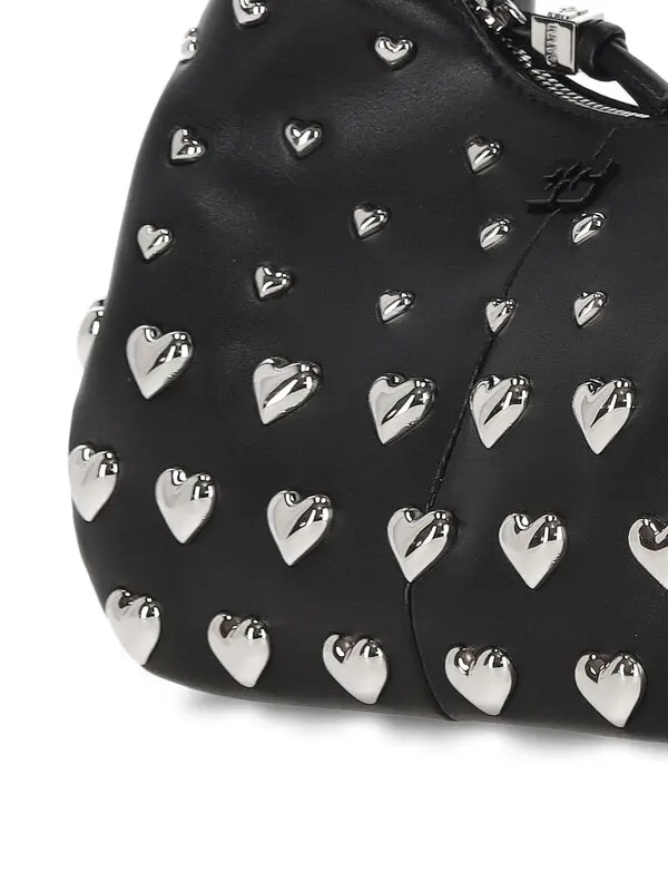 GANNI Mini Hobo Heart Studded Shoulder Bag