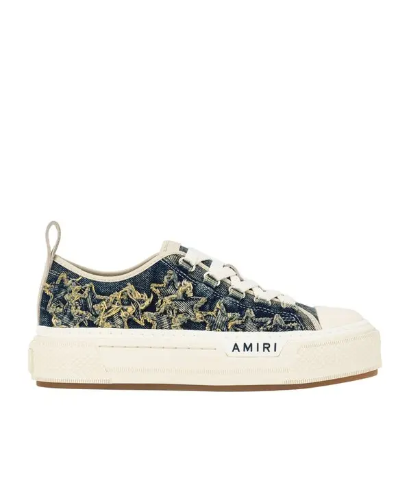 Amiri Denim Court Low Sneakers - Blue