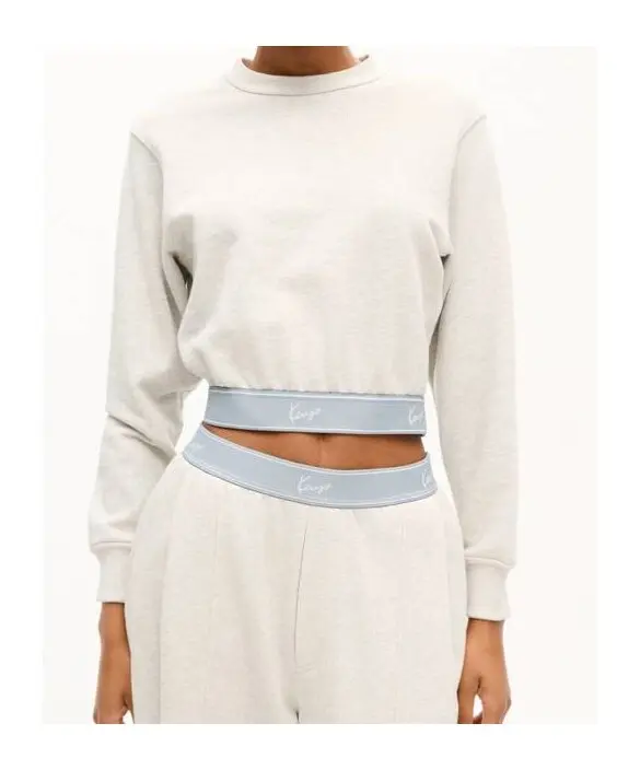 Kenzo Signature' Elasticated Short Sweatshirt In Cotton