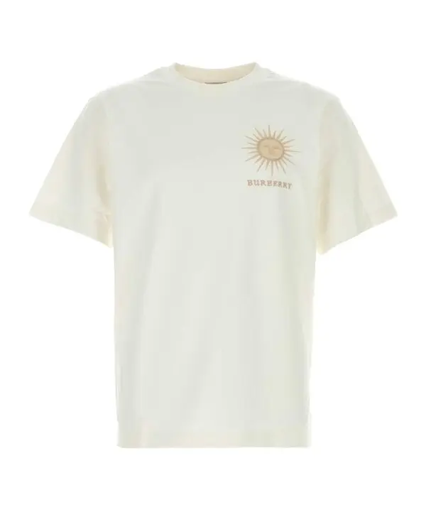 Burberry Logo Printed Crewneck T-shirt - White