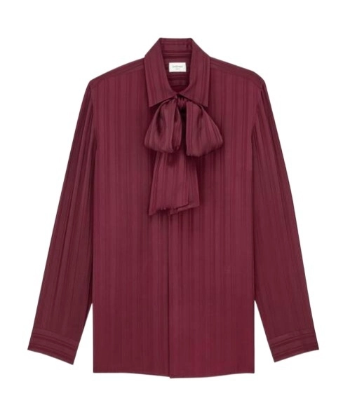 Saint Laurent Long Sleeve Shirt - Bordeaux