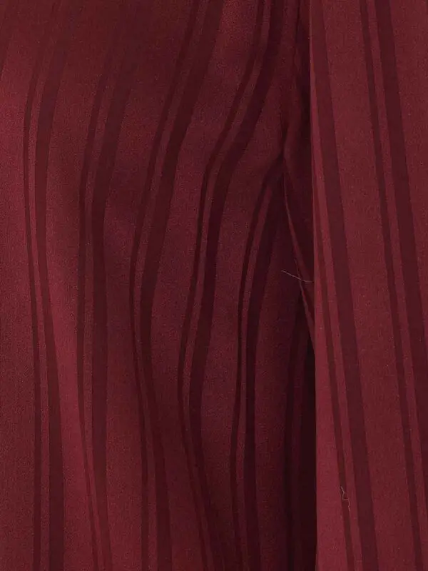 Saint Laurent Cassandre Lavallière Striped Blouse - Bordeaux