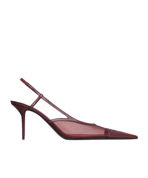 Saint Laurent Renee Mesh Open-toe High Heels