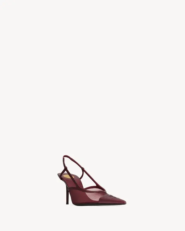 Saint Laurent Renee Mesh Open-toe High Heels