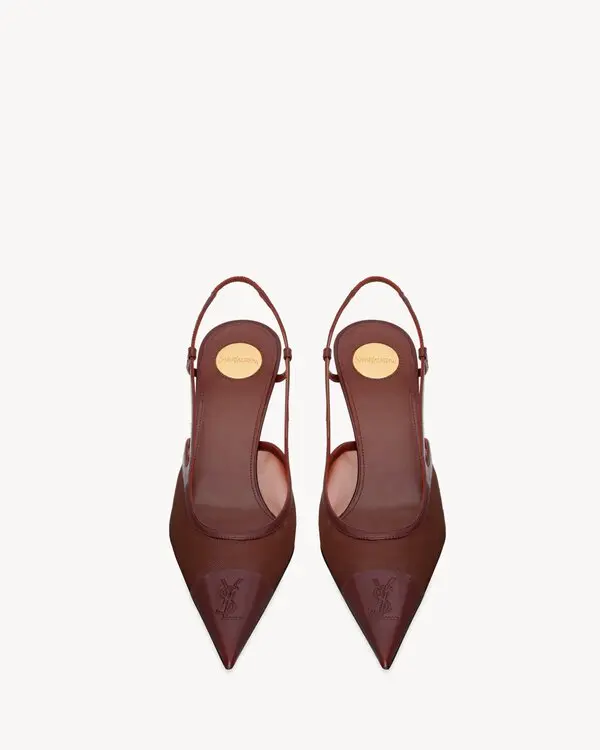 Saint Laurent Renee Mesh Open-toe High Heels