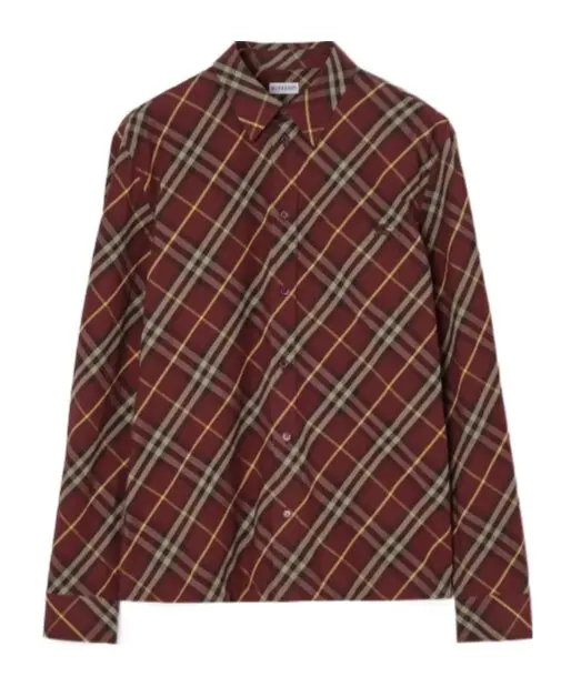 Burberry Classic Fit Check Cotton Shirt - Vineyard Red