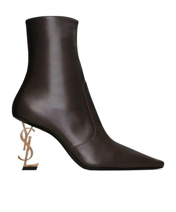 Saint Laurent Opyum Booties In Smooth Leather