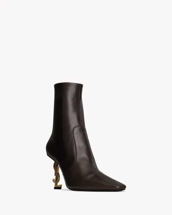 Saint Laurent Opyum Booties In Smooth Leather