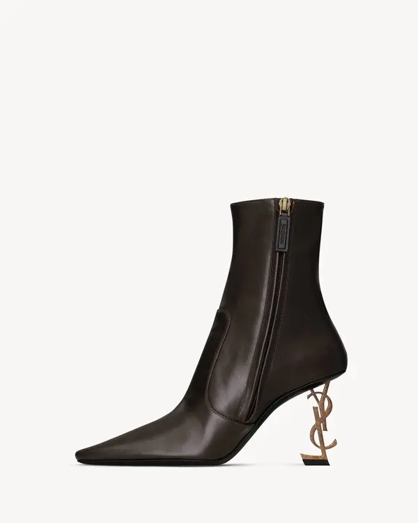 Saint Laurent Opyum Booties In Smooth Leather