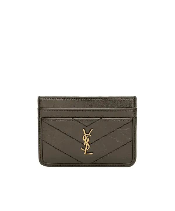 Saint Laurent Stitched Card Holder - Light Musk