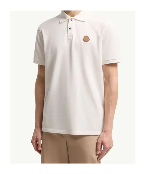Moncler Logo Patch Cotton Piquet Polo Shirt