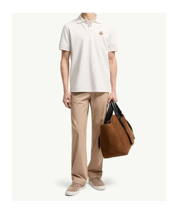 Moncler Logo Patch Cotton Piquet Polo Shirt