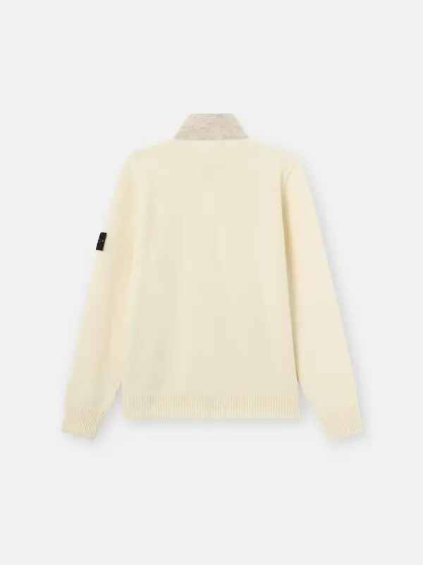 Stone Island High Neck Long Sleeve Knit Cardigan
