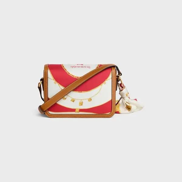 Celine Teen Triomphe Bag In Silk And Natural Calfskin