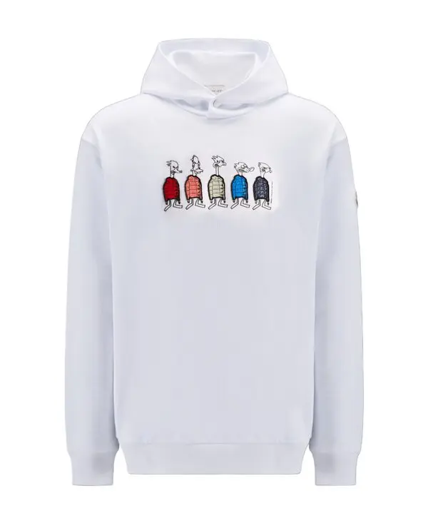 Moncler Duck Motif Hoodie - Optical White