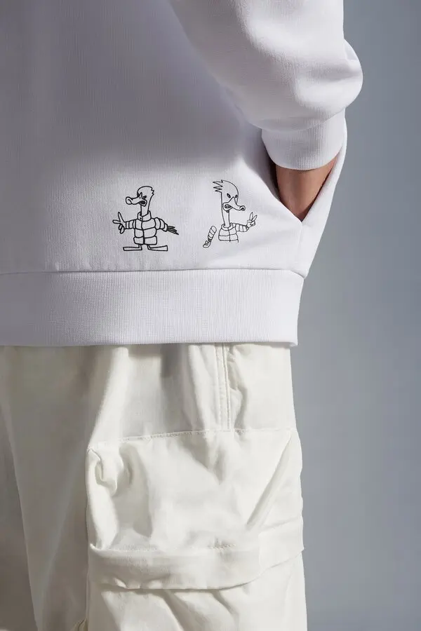 Moncler Cotton Wool Duck Motif Hoodie