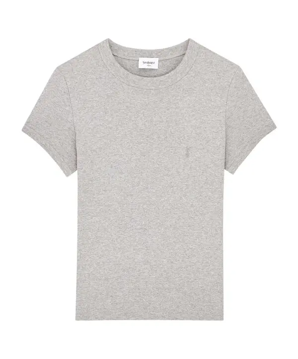 Saint Laurent Cassandre Fitted T-shirt - White