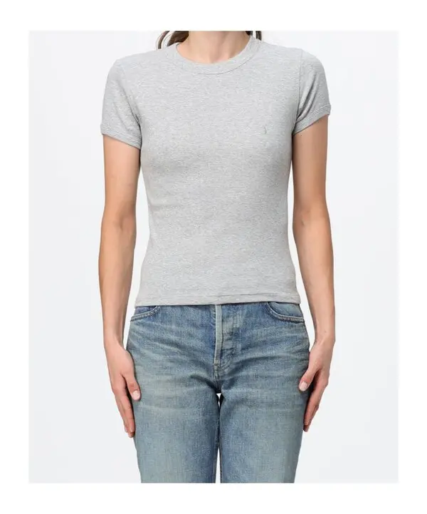 Saint Laurent Cassandre Embroidered T-shirt