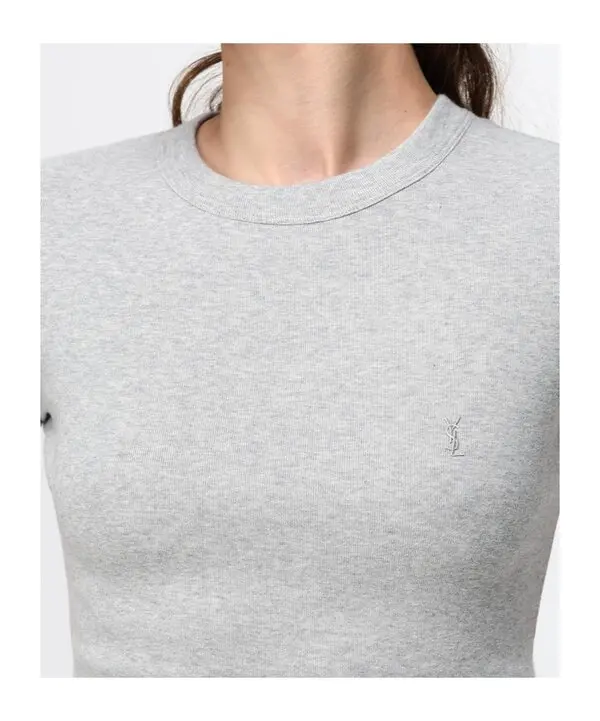 Saint Laurent Cassandre Embroidered T-shirt