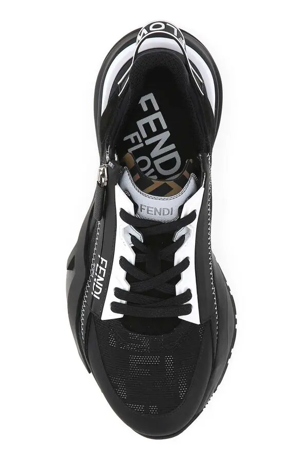 Fendi Nylon And Leather Low-tops