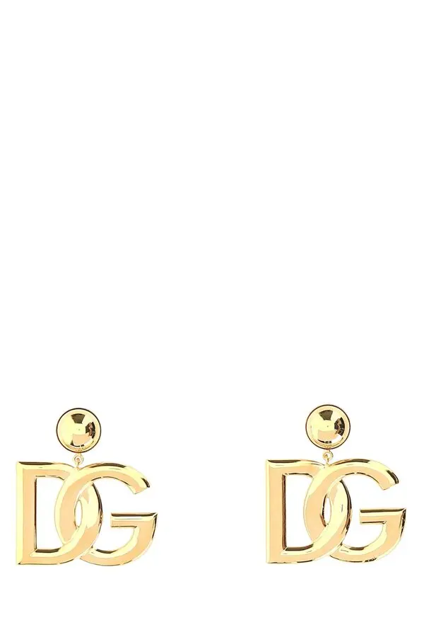 Dolce & Gabbana Oversize Logo Clip-on Earrings - Yellow