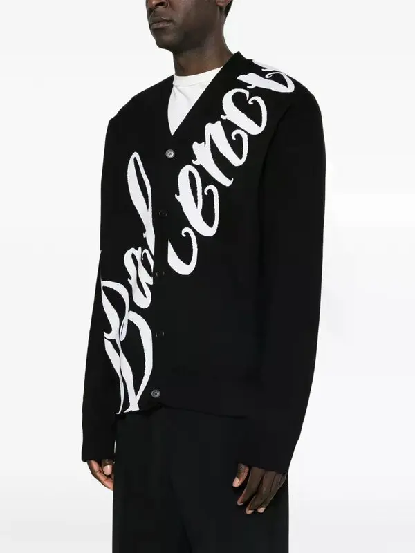 Balenciaga Buttoned V-neck Cardigan - Black