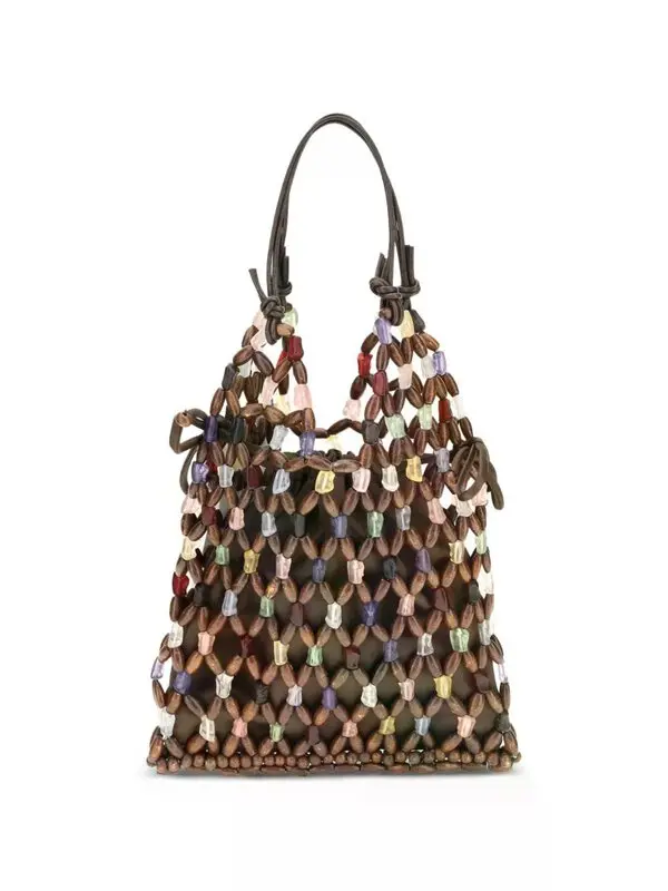 Staud Karla Bead Embellishment Shoulder Bag - Brown