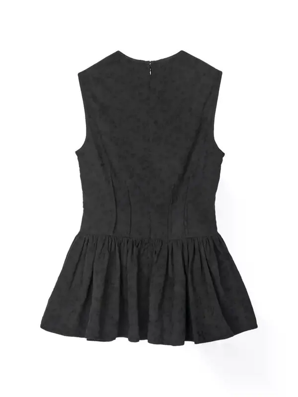 Cecilie Bahnsen Daimi Eira Matelassé Sleeveless Blouse - Black