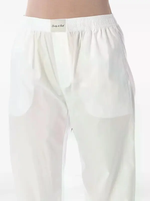 SPORTY & RICH Straight-leg Logo Patch Trousers - White