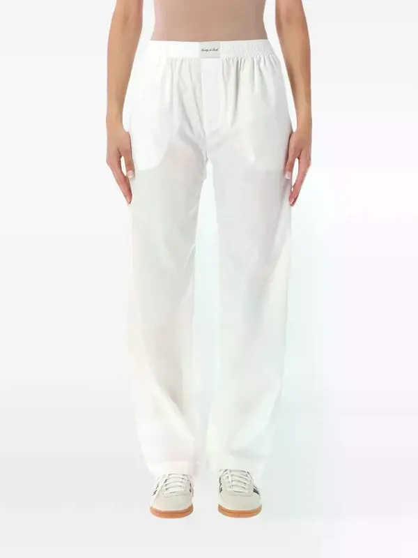 SPORTY & RICH Straight-leg Logo Patch Trousers