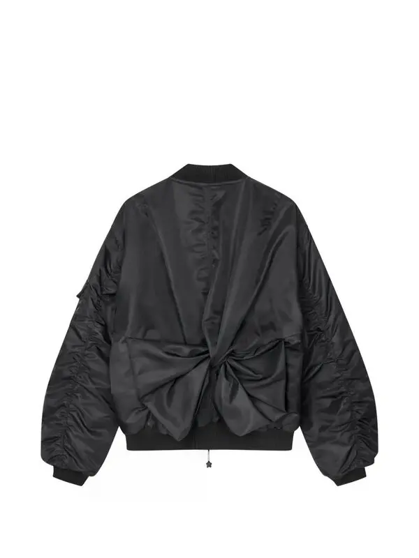 Cecilie Bahnsen Feilan Bow-detail Ruched-sleeves Bomber Jacket