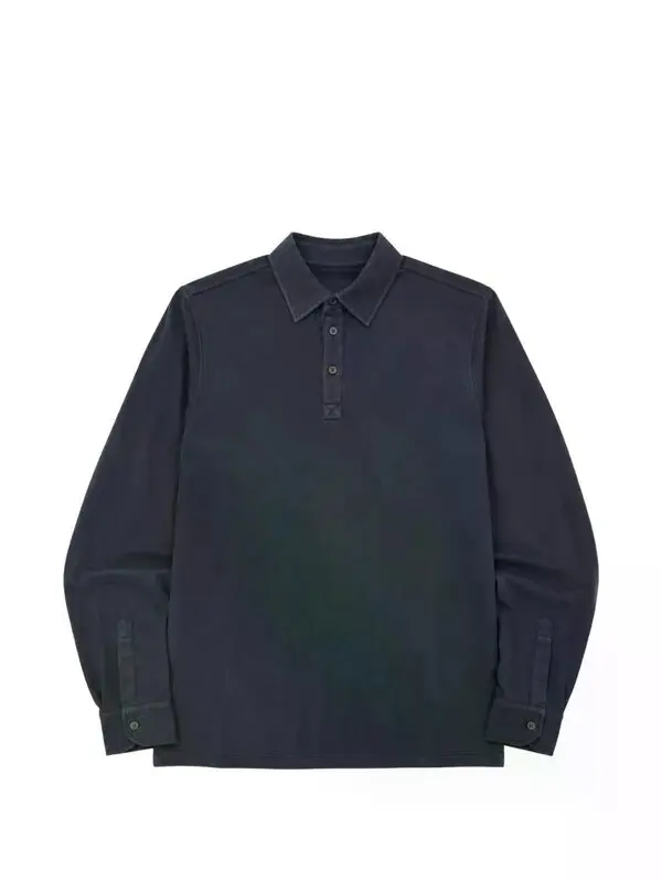 HERITAGE Long-sleeve Button-down Polo Shirt - Black