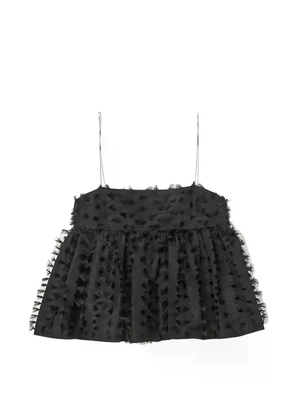 Cecilie Bahnsen Babette Fil-coupé Sleeveless Peplum Blouse - Black