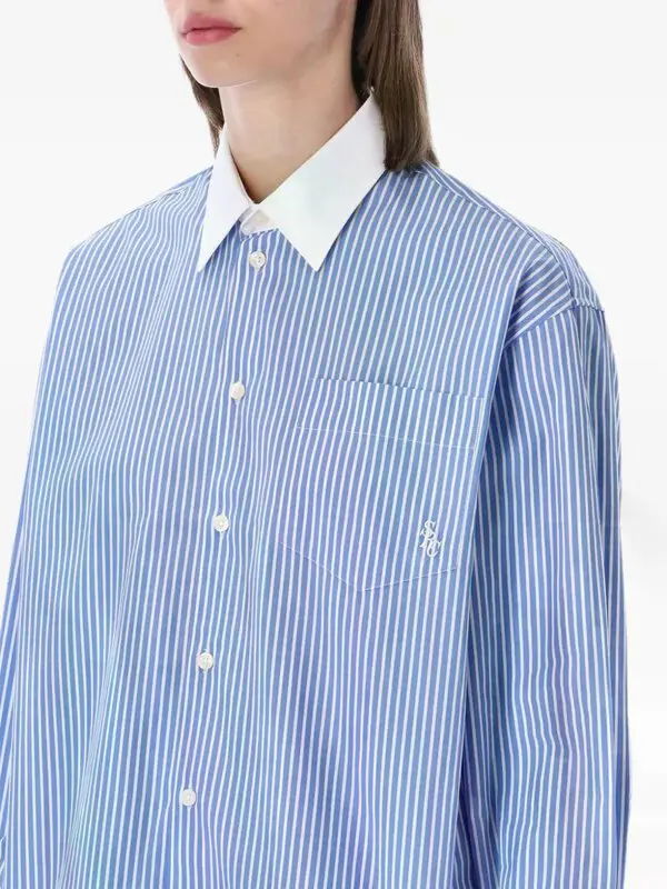 SPORTY & RICH Striped Cotton Shirt