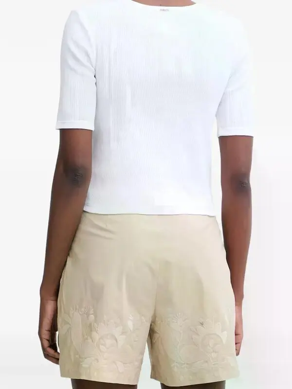 TWINSET Embroidered Belted Shorts